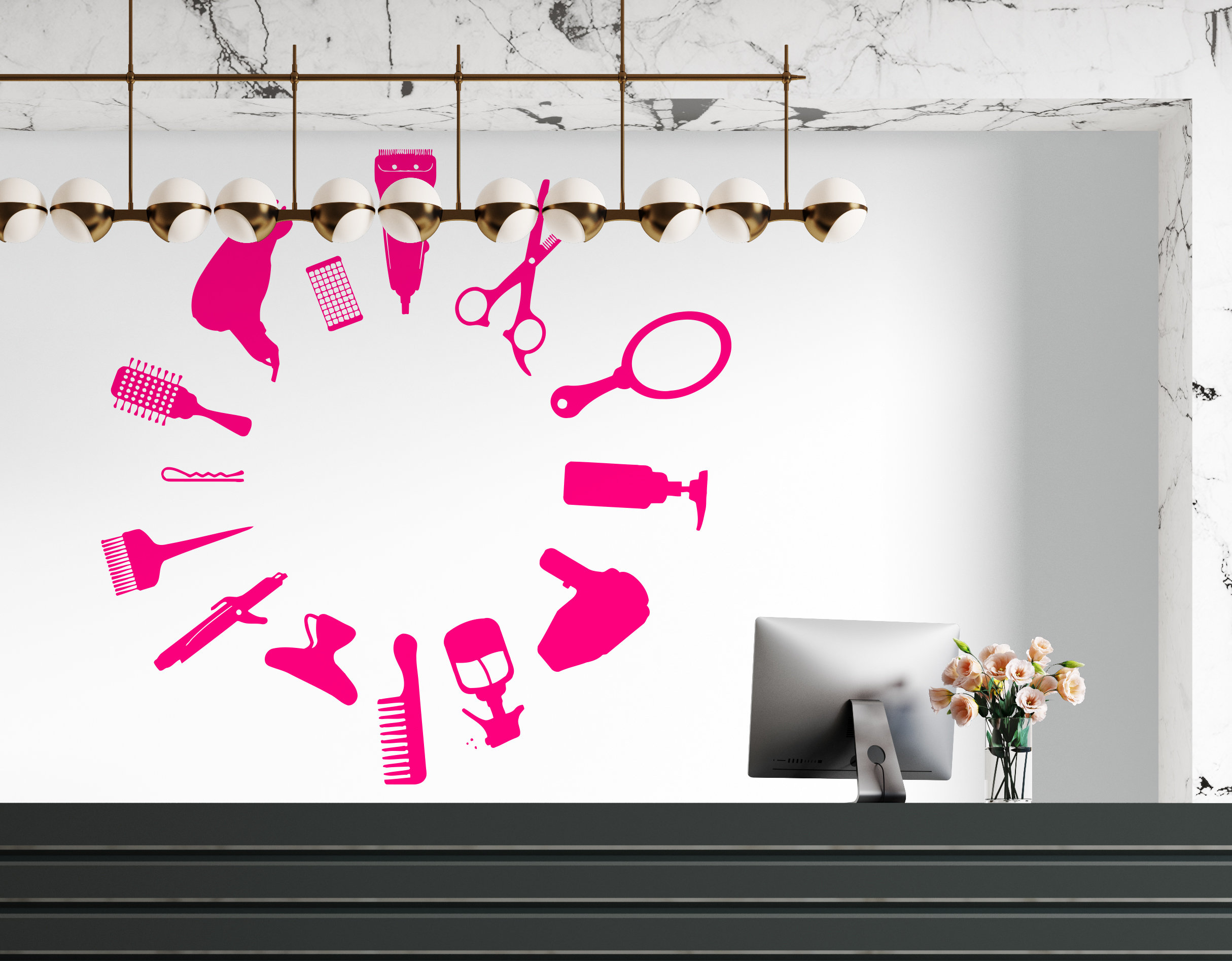Hair Salon Decal Hair Tools Wall Sticker Hair Stylist Scissors - Etsy