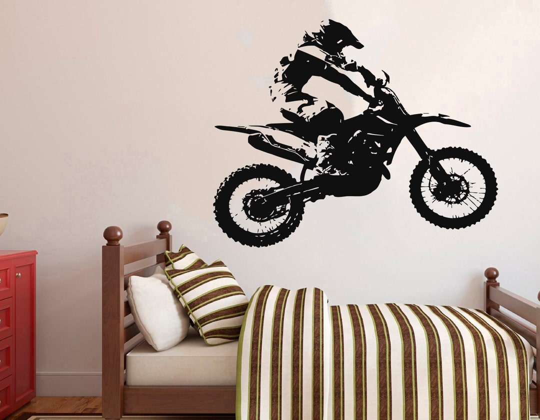 Motocross Wall Decal Motorcycle Wall Sticker Dirt Bike Wall Décor 4272 ...