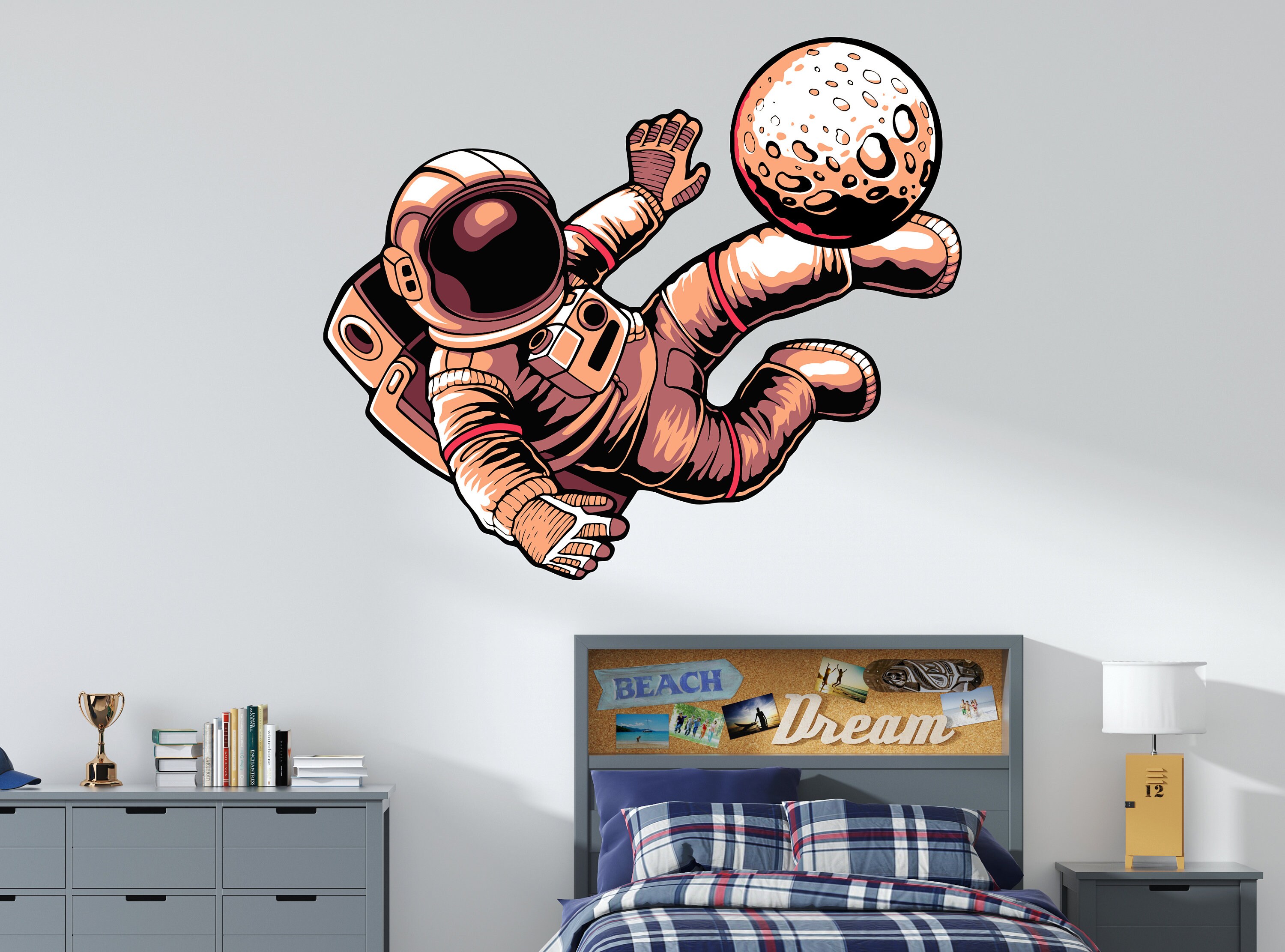 Astronaut Wall Decal Outer Space Wall Decor for Kids Bedroom | Etsy