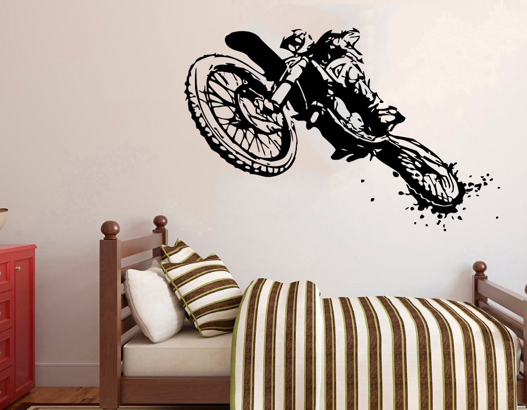 Motocross Wall Decal Motorcycle Wall Sticker Dirt Bike Wall Décor 4287 ...