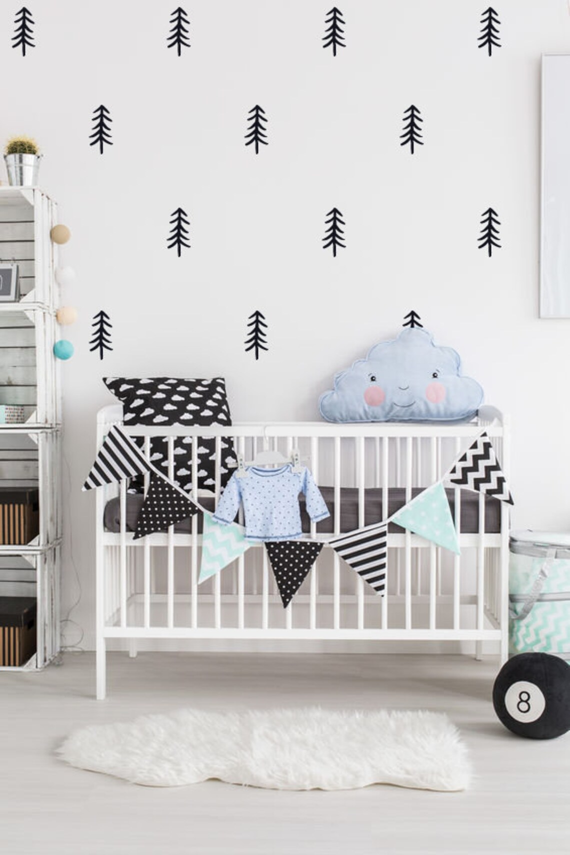 Pine Tree Wall Decal Pine Tree Wall Decor for Nursery Pine | Etsy