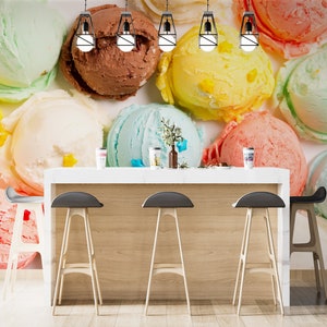 Ice Cream Wall Graphics Peel and Stick Wallpaper Ice Cream Cafe ...