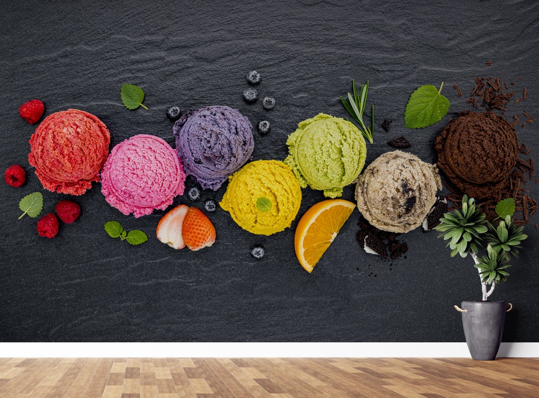 Ice Cream Wall Graphics Peel and Stick Wallpaper Ice Cream Cafe ...