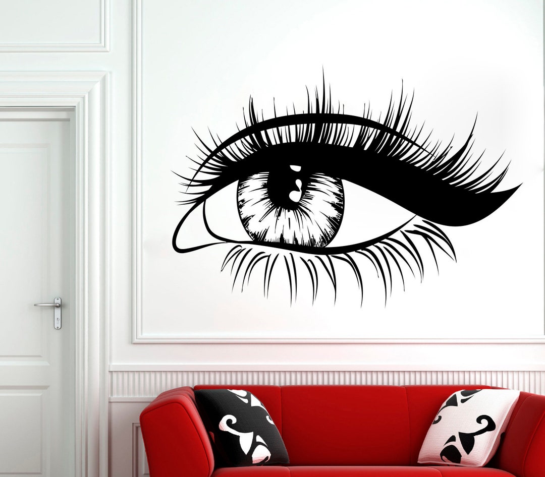 Eyelash Decals Wall Decal Window Sticker Beauty Salon Woman Face ...