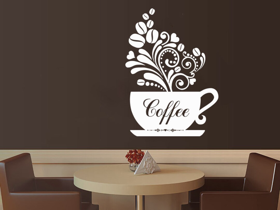 Coffee Wall Decal | Coffee Beans Wall Sticker | Coffee Wall Decor 1696 ...