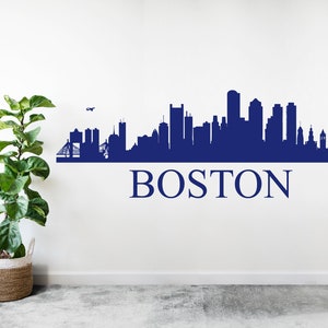 Boston City Decal City Sticker Boston Skyline Wall Decal City View ...