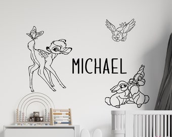 Bambi Wall Decal Bambi Deer Wall Decor Cartoon Wall Sticker SG - Etsy