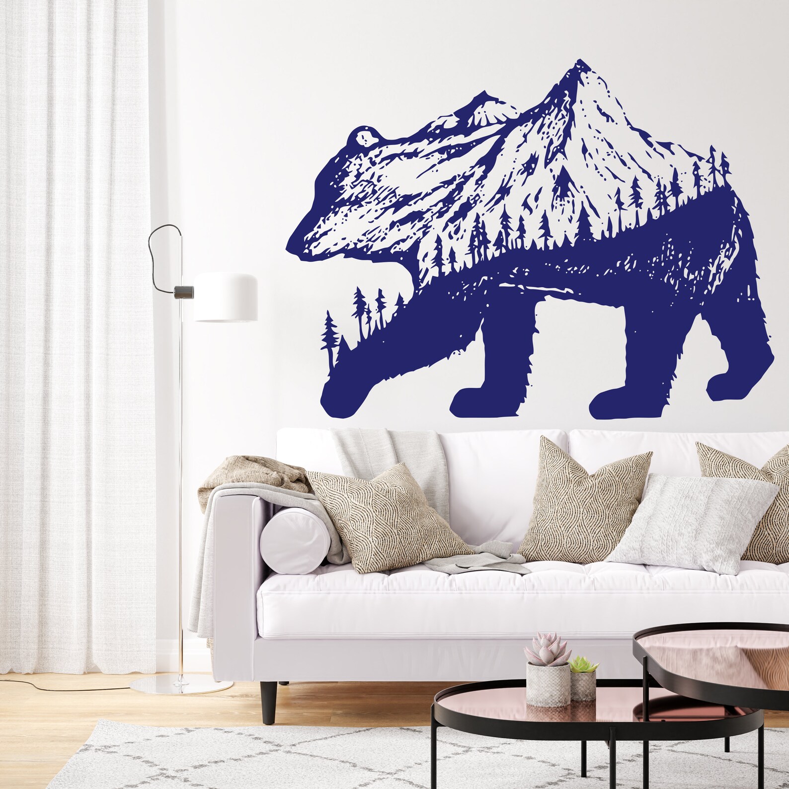 Bear Mountains Nature Wall Decal bear Mountain Wall Sticker - Etsy