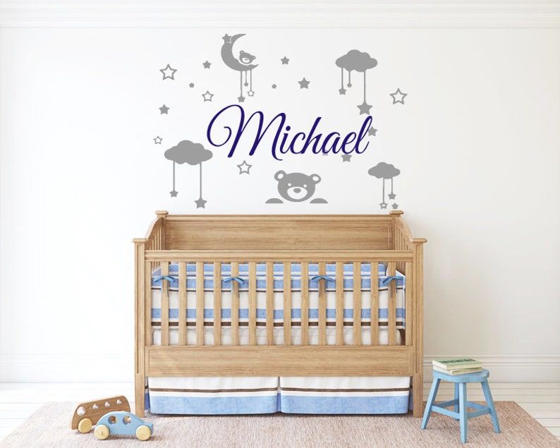 Personalized Name Wall Decal Clouds Wall Decal Custom Name - Etsy