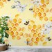 Bee Peel and Stick Wallpaper Yellow Honey Bees Wall Mural Self Adhesive ...