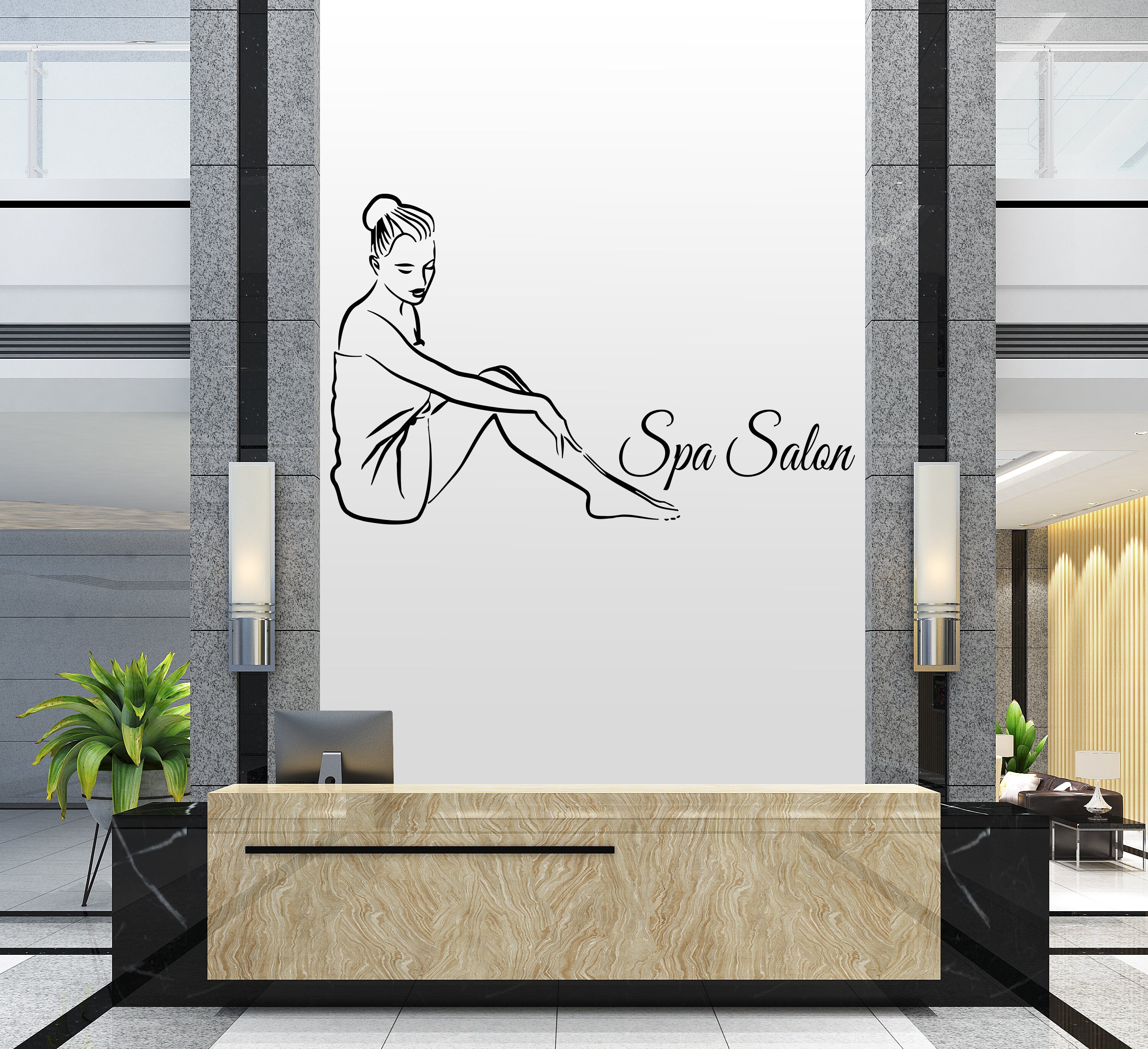 Spa Salon Wall Decal Woman Body Wall Sticker Massage Beauty - Etsy