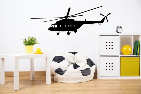 Helicopter Wall Decal Helicopter Wall Sticker Helicopter | Etsy