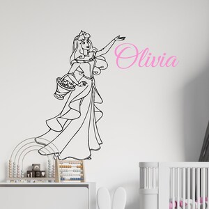 Personalized Name Princess Aurora Wall Decal | Sleeping Beauty Wall ...