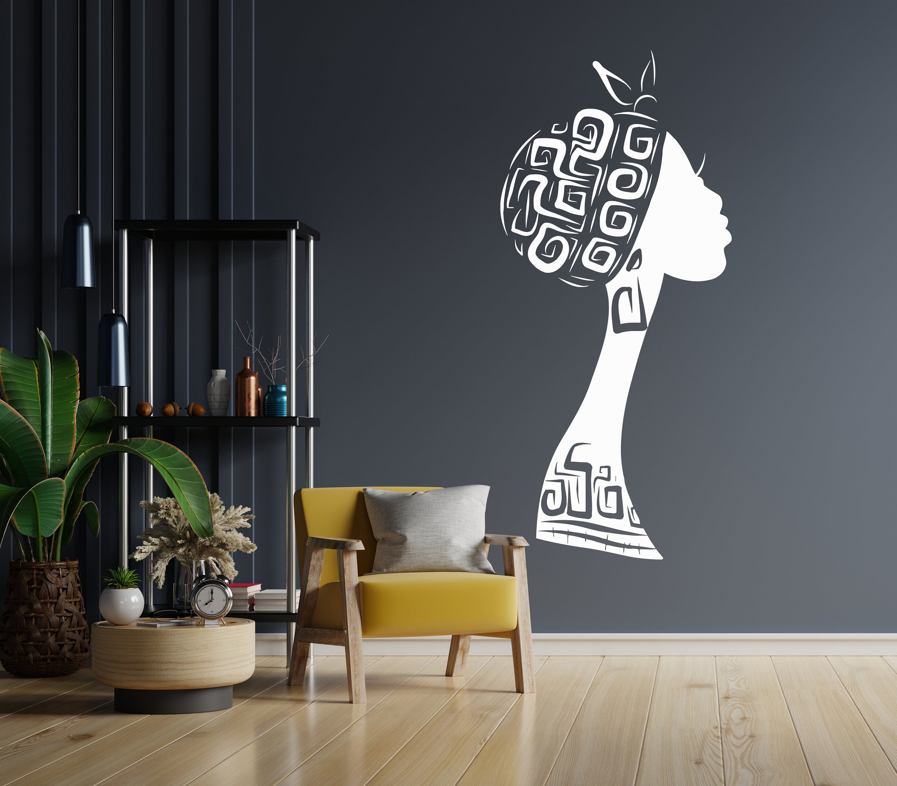 African Woman Wall Decal African Lady Silhouette Sticker - Etsy
