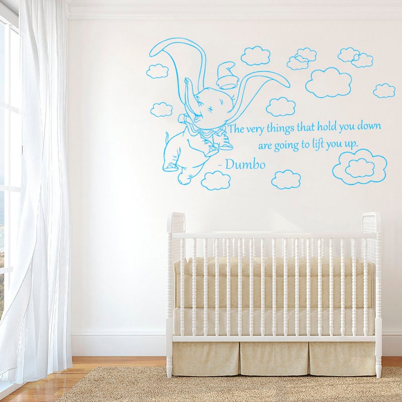 Dumbo Elephant Wall Decal Dumbo Wall Sticker Nursery Wall | Etsy