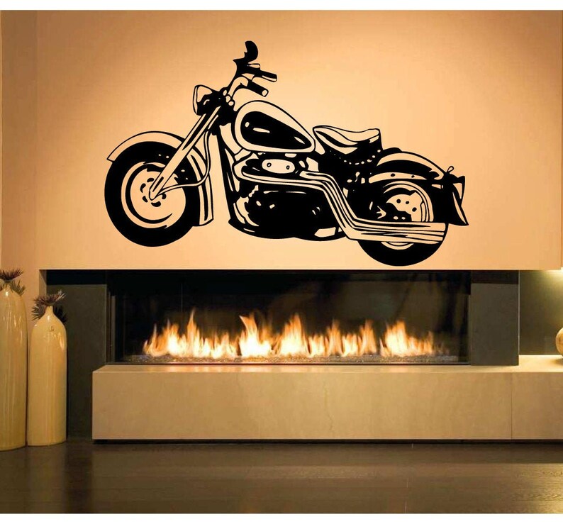 Motocross Wall Decal Motorcycle Wall Sticker Chopper Bike Wall | Etsy