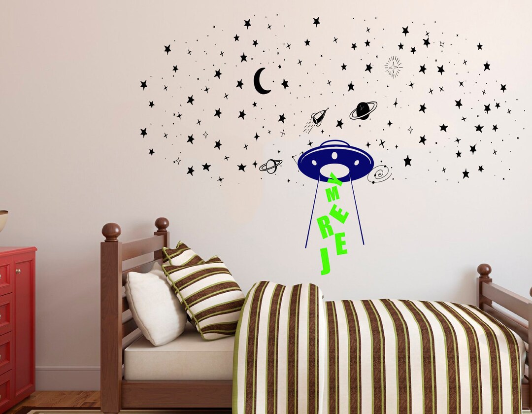 Alien Invasion Wall Decal Space Wall Sticker UFO Decals for Kids 5150 ...