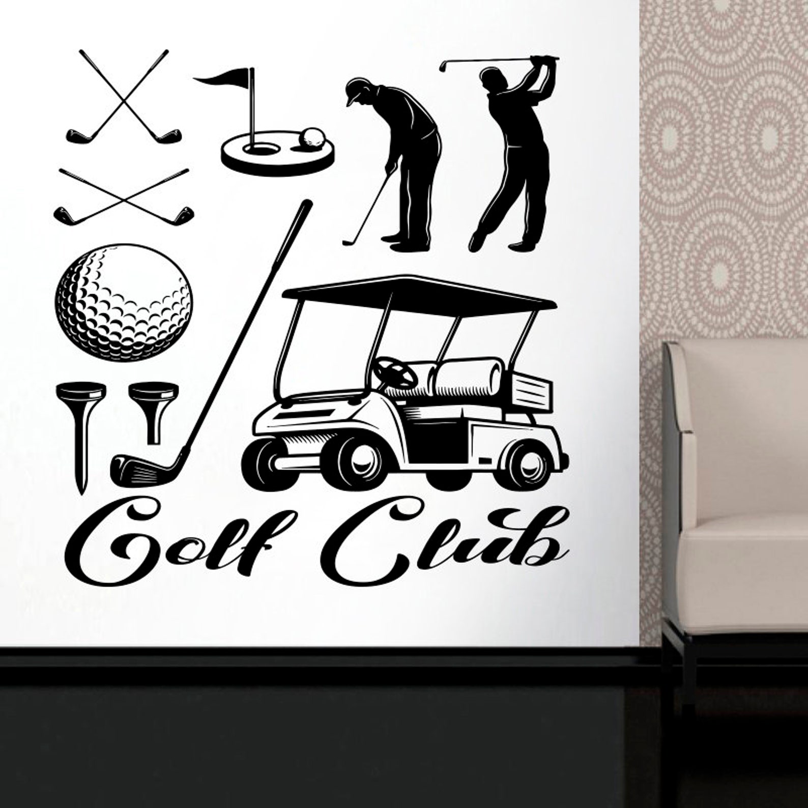 Golf Wall Decal Golf Wall Sticker Golf Wall Decor 2282 - Etsy