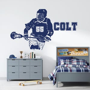 Lacrosse Wall Decal | Lacrosse Wall Decor | Custom Name Lacrosse Player ...