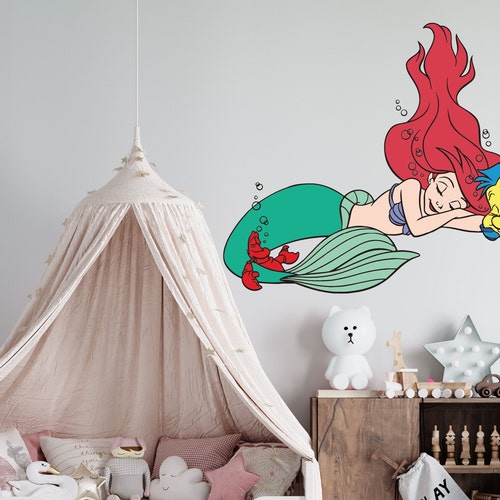 Princess Ariel Wall Decal Little Mermaid Wall Decor Cartoon - Etsy