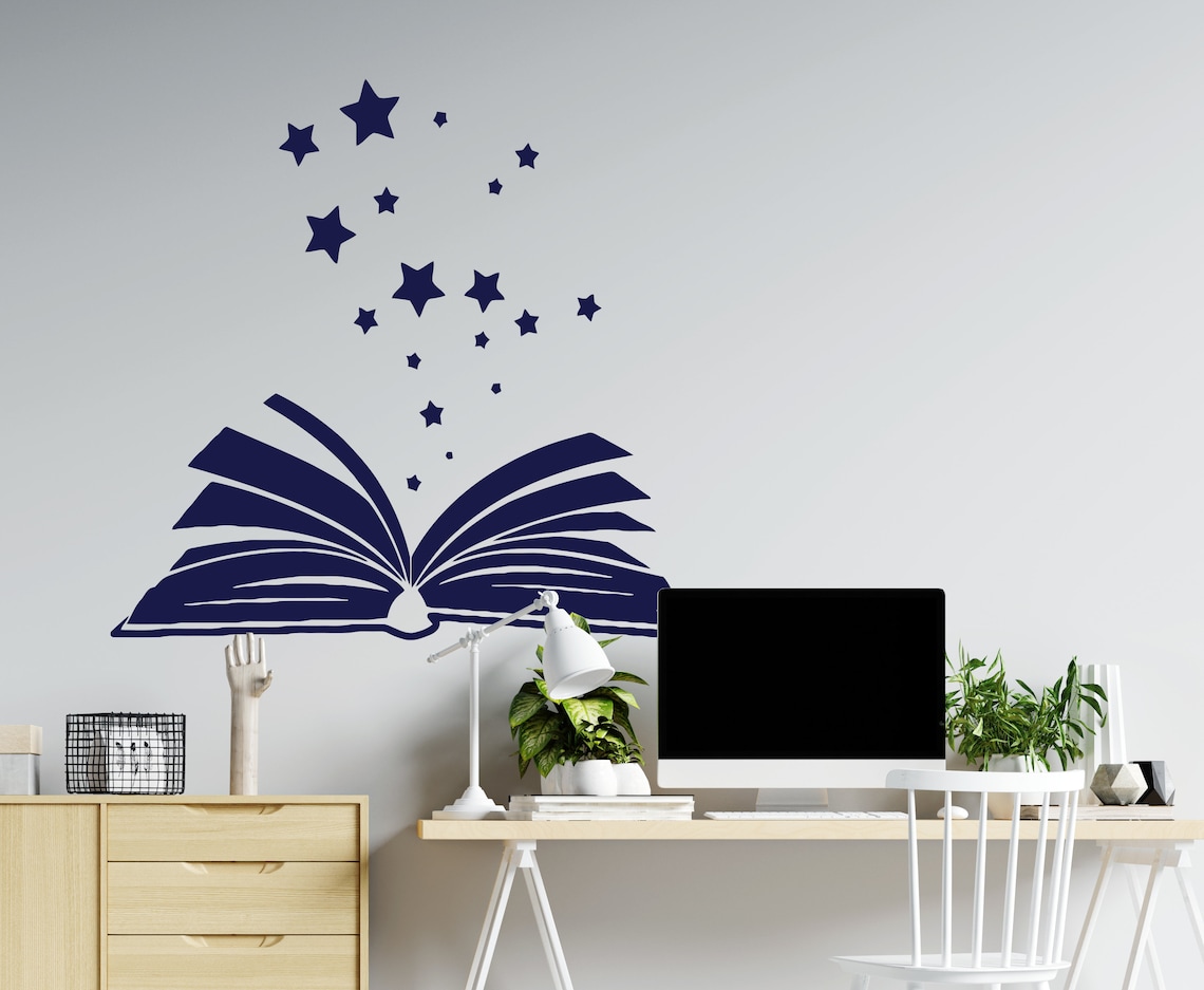 Books Wall Decal Reading Wall Decal Library Wall Decal | Etsy