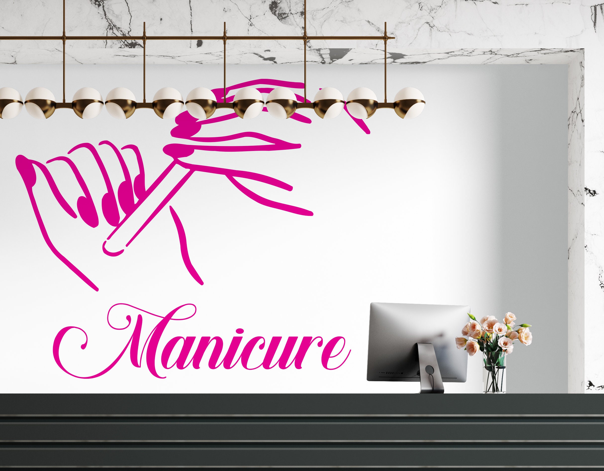 Nail Salon Wall Decal Manicure Pedicure Window Sticker Nail | Etsy