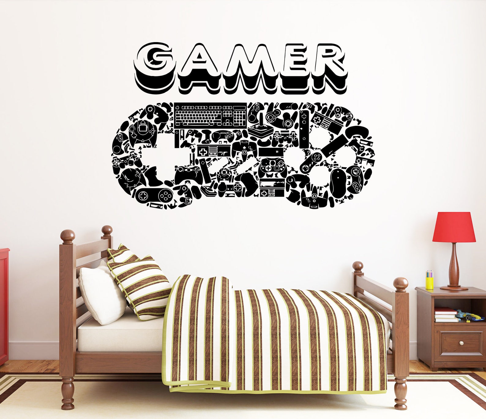 Gamer Wall Decal Video Games Wall Sticker Controller Wall - Etsy