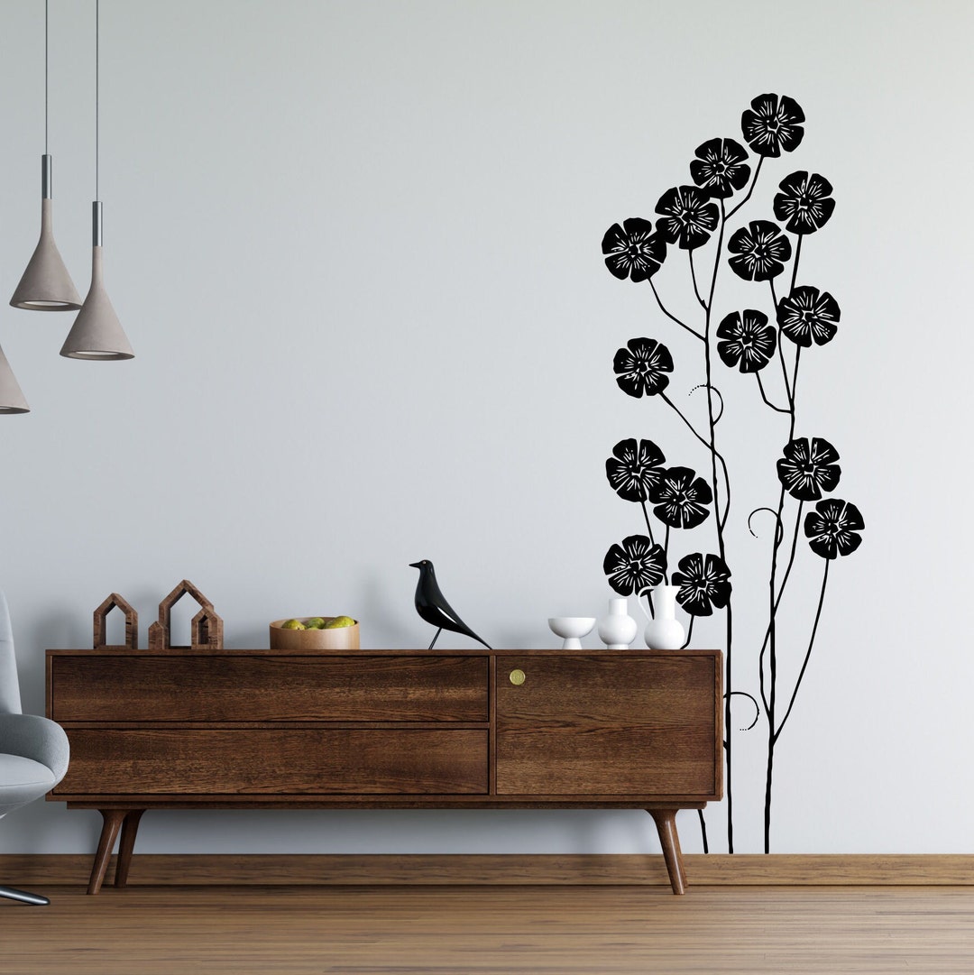 Flowers Wall Decal | Flower Wall Sticker | Florals Decals Wall Decor ...