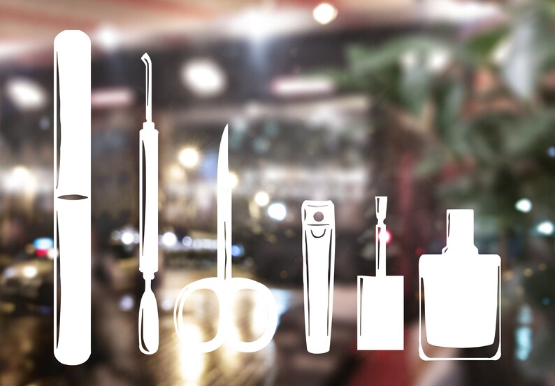 Nail Salon Wall Decal Manicure Pedicure Window Sticker Beauty - Etsy