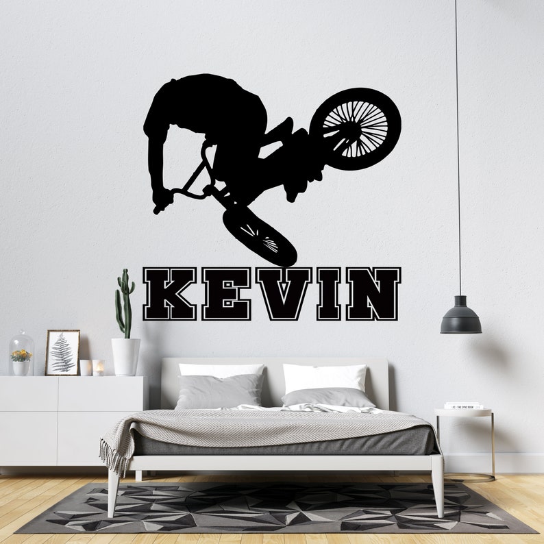 Personalized Name BMX Bike Wall Decal Bicycle Wall Sticker - Etsy