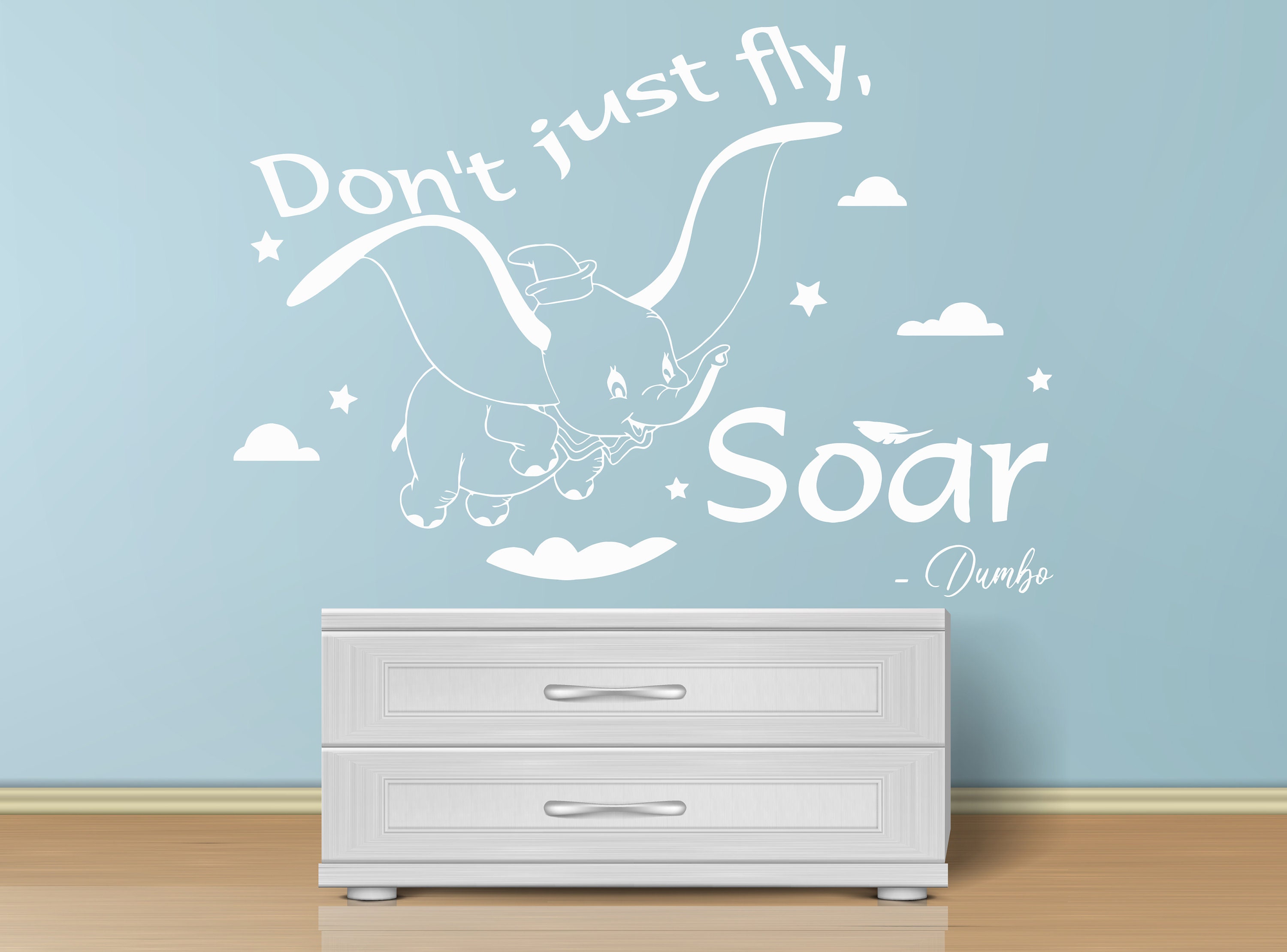 Dumbo Elephant Wall Decal Dumbo Wall Sticker Nursery Wall - Etsy