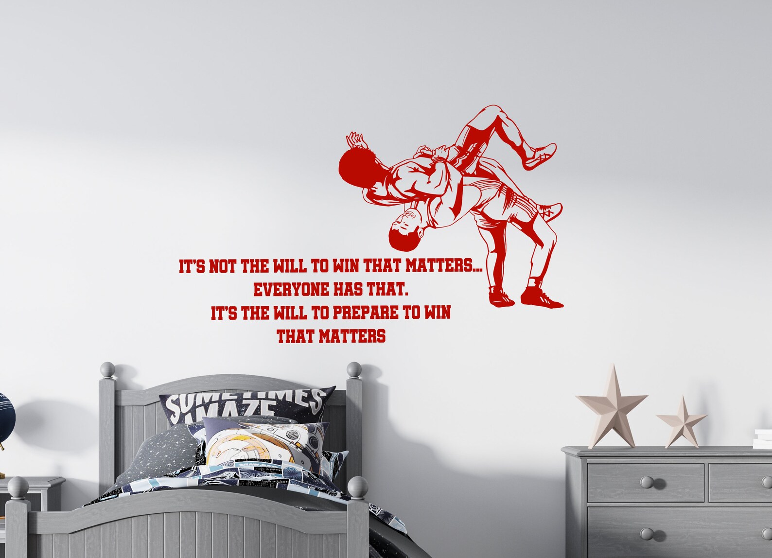 Wrestling Wall Decal Motivational Quote Wall Sticker Wrestler | Etsy