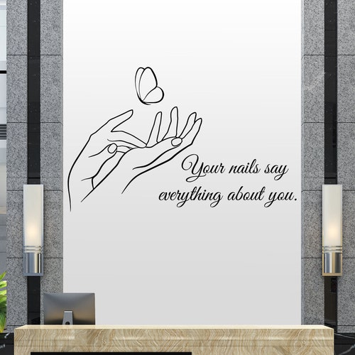 Nail Salon Wall Decal Manicure Pedicure Window Sticker Nail - Etsy