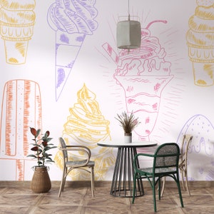 Ice Cream Wall Graphics Peel and Stick Wallpaper Ice Cream Cafe ...