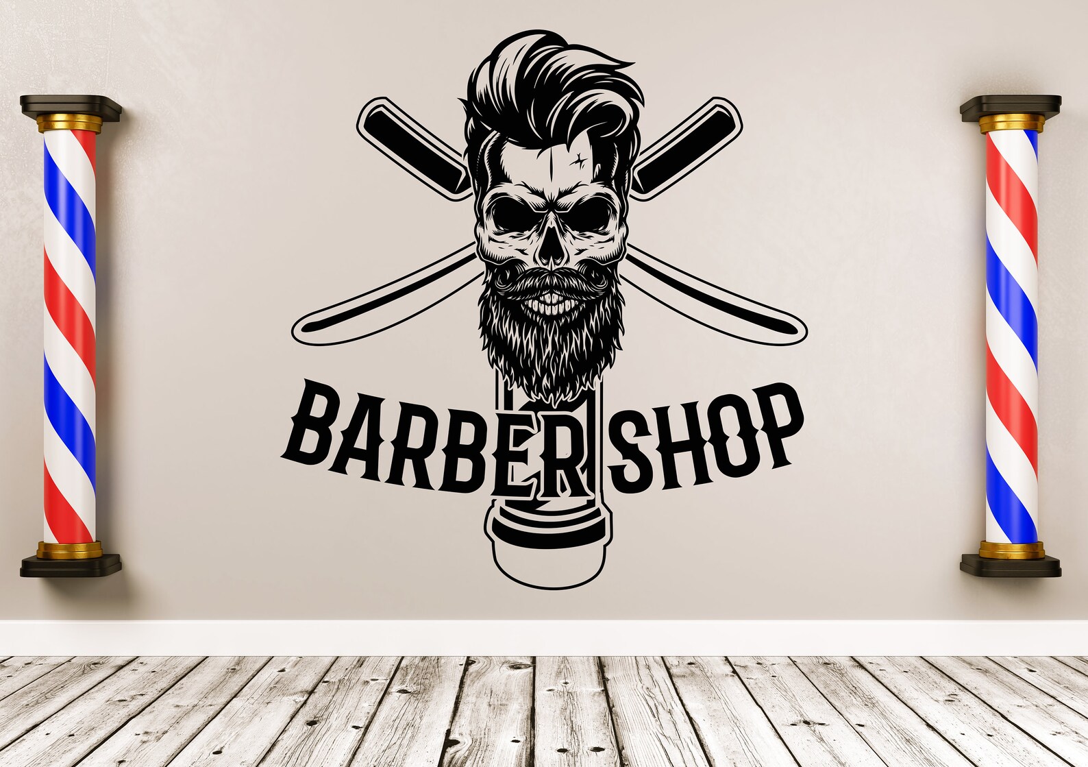 Barber Shop Wall Decal Barber Shop Wall Sticker Barber - Etsy