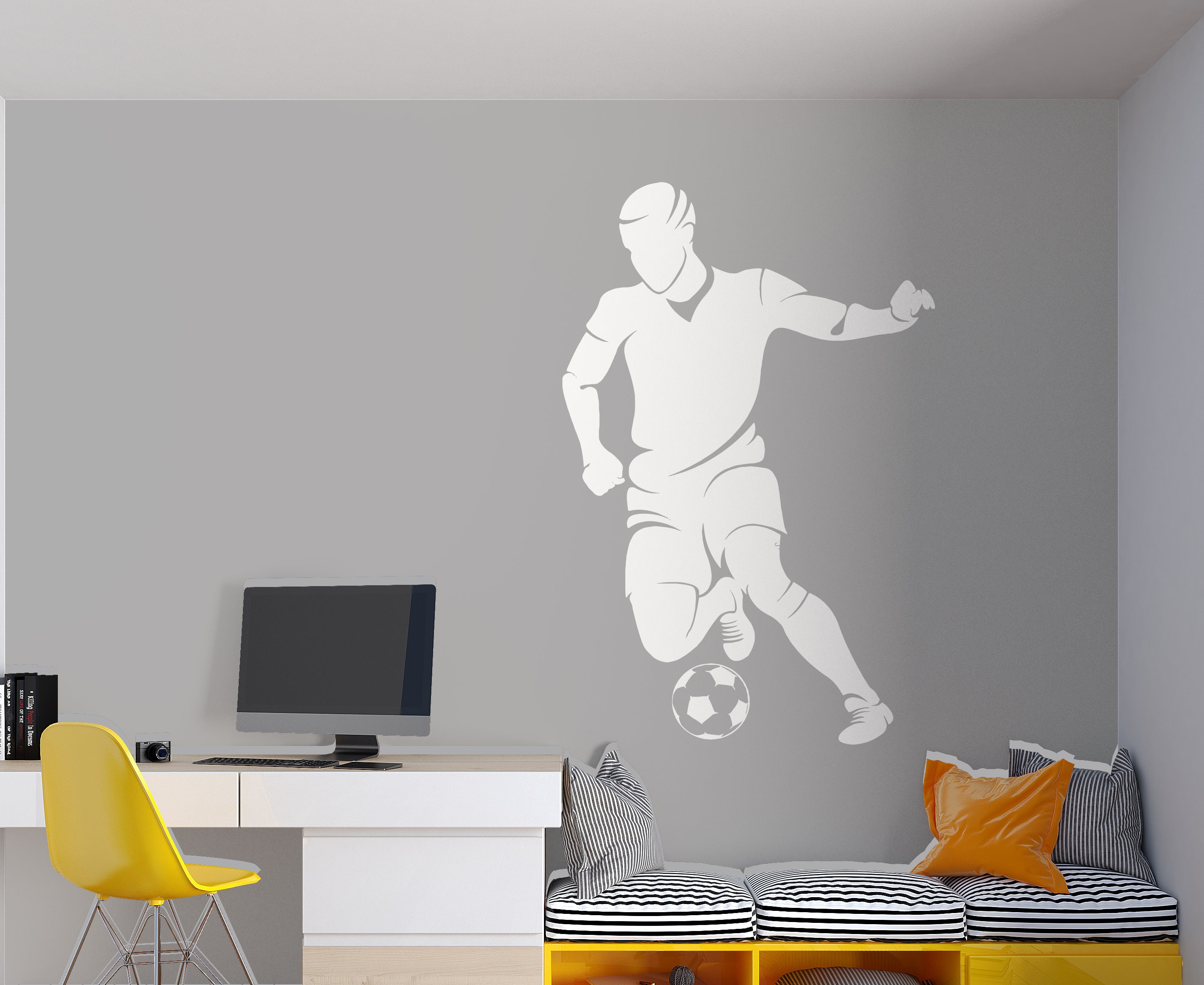 Soccer Player Wall Decal: Removable Vinyl Home Decor Sc26 - Etsy