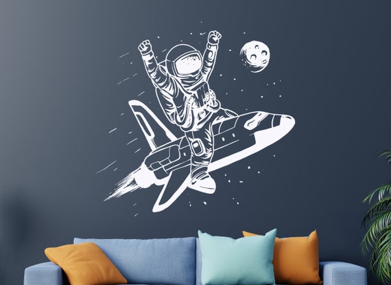 Astronaut Wall Decals Vinyl Wall Decal Astronaut Spaceman Space Suit