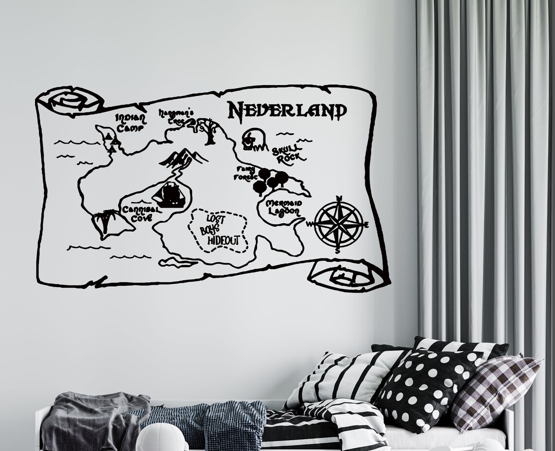 Treasure Map Wall Decal Treasure Map for Kids Pirate Map - Etsy