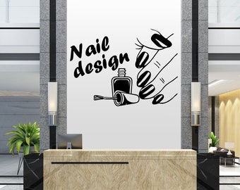 Nail Salon Wall Decal Manicure Pedicure Window Sticker Nail - Etsy