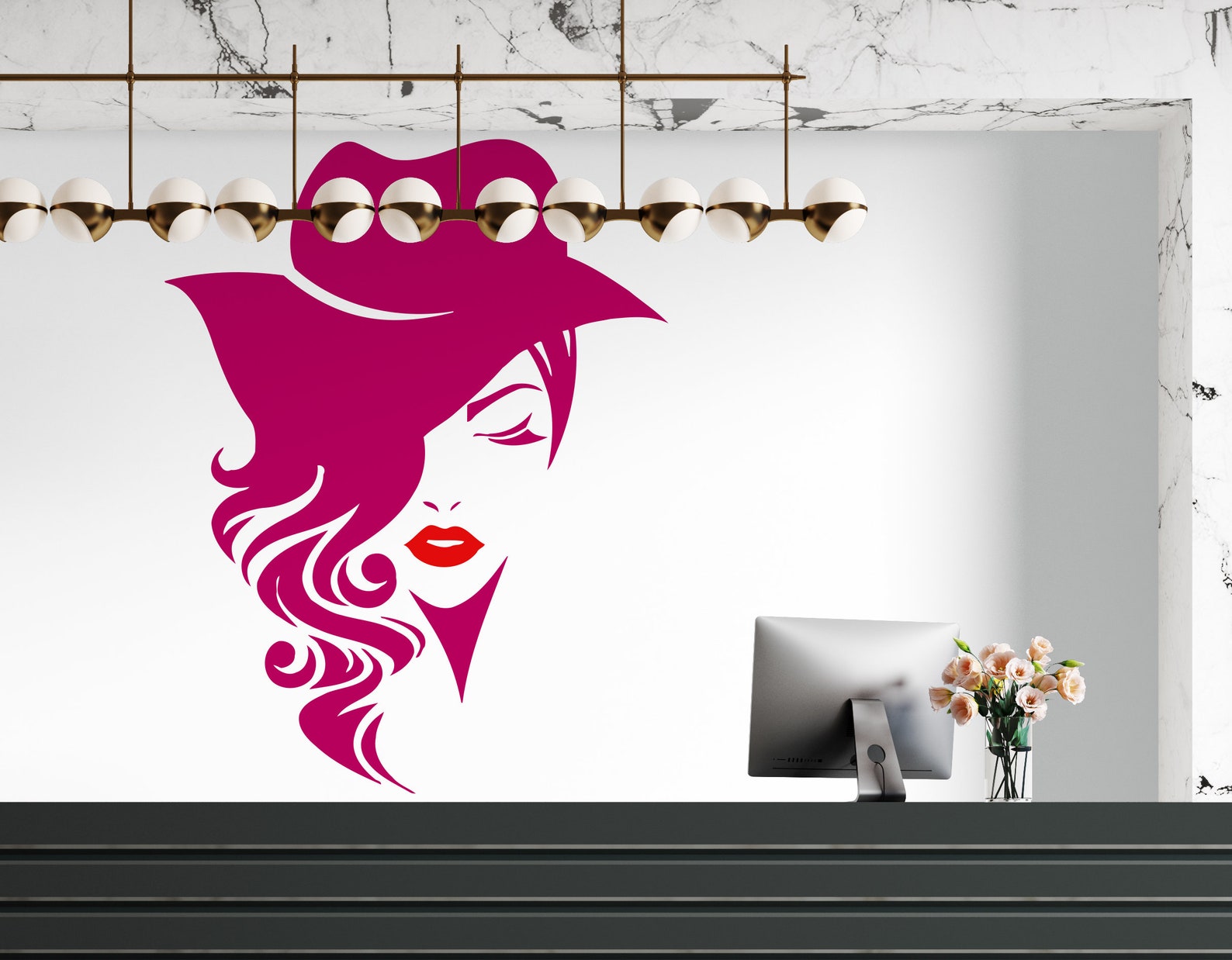 Beautiful Woman Face Decal Beauty Salon Wall Decor Lashes Wall - Etsy