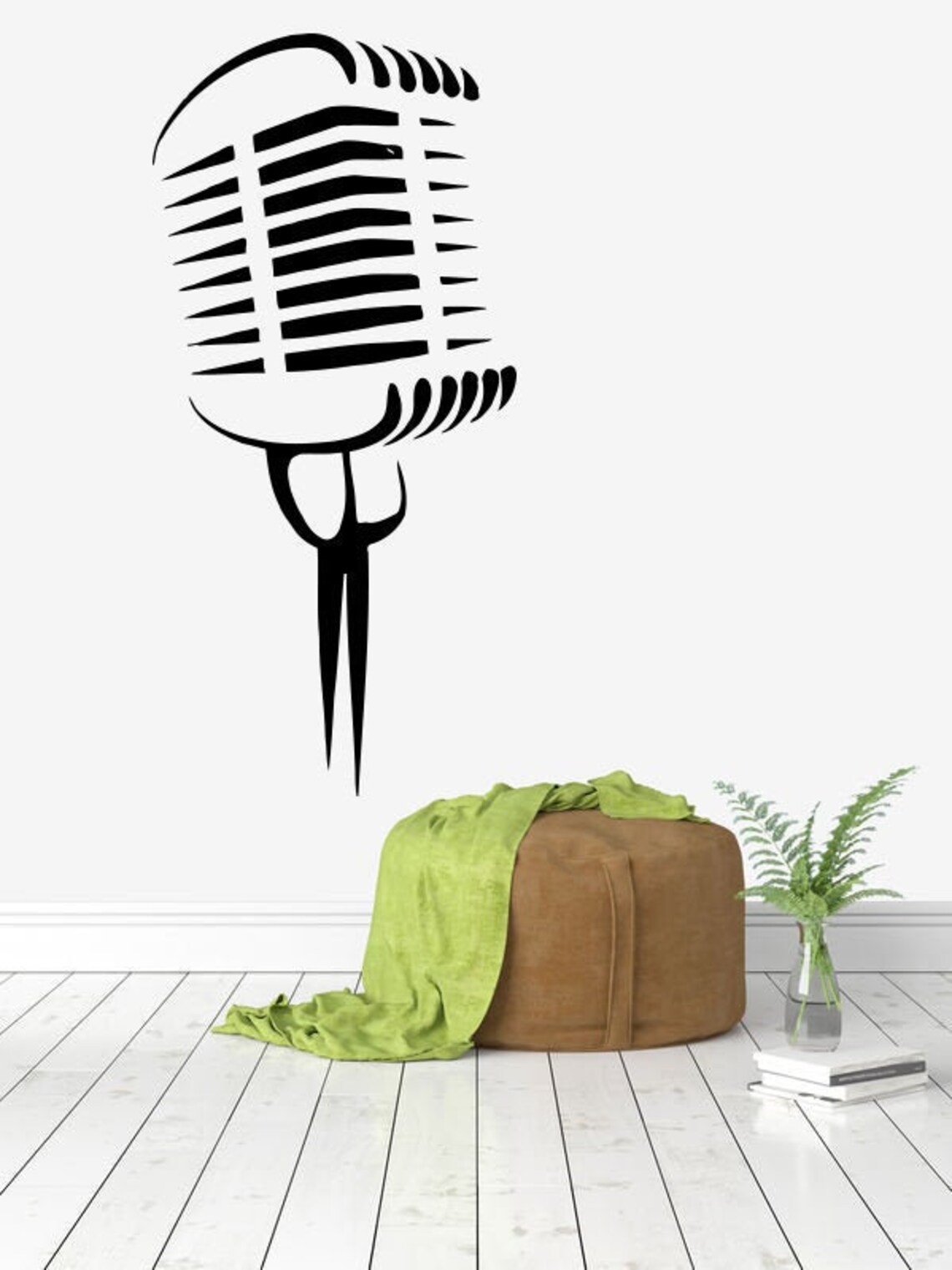 Microphone Wall Decal Music Wall Decor Music Instrument Wall - Etsy