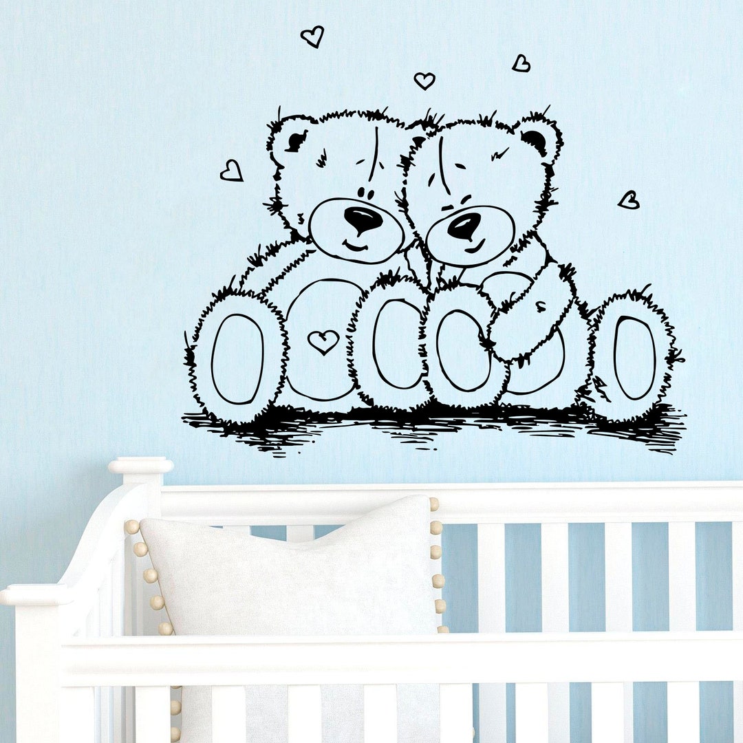 Teddy Bear Wall Decal: Nursery Decor Sticker 4194 - Etsy