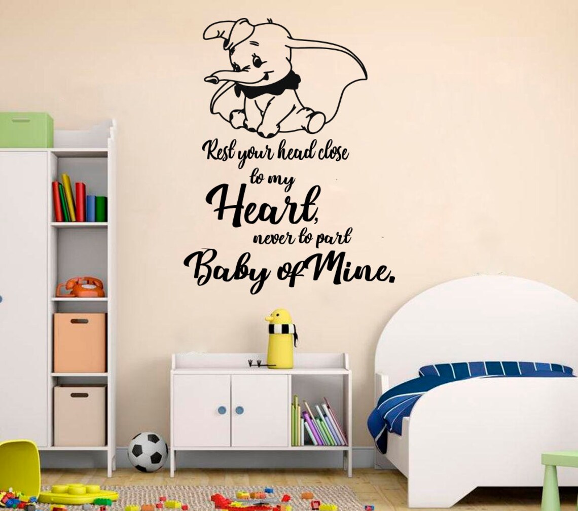Dumbo Elephant Wall Decal Dumbo Wall Sticker Nursery Wall | Etsy