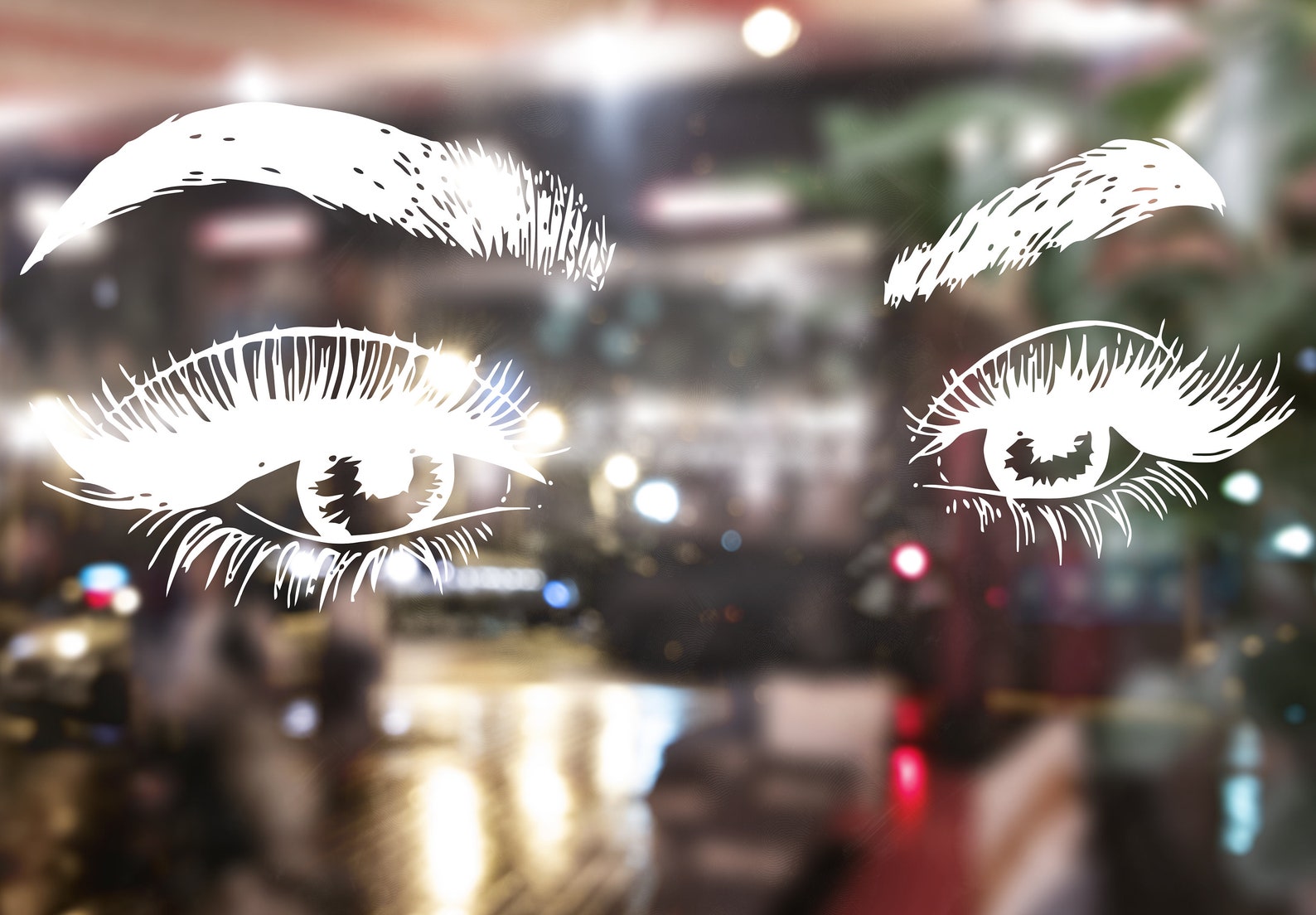 Eyelashes and Eyebrows Wall Decal Lashes and Brows Window - Etsy