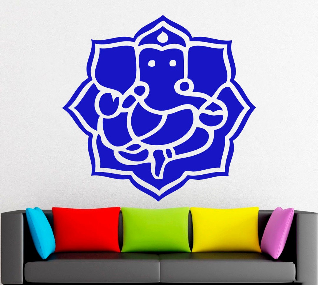 India Yoga Elephant Buddha Indian Decal Window Sticker Room Vinyl ...