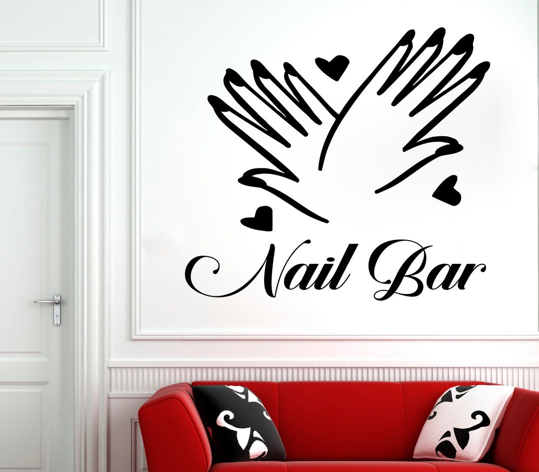 Nail Salon Wall Decal Manicure Pedicure Window Sticker Nail Bar Nail ...