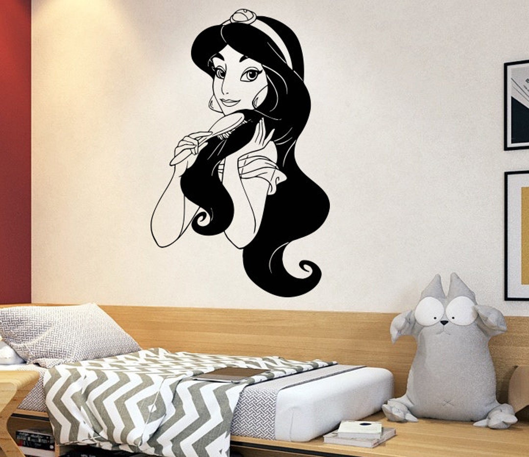 Princess Jasmine Wall Decal: Aladdin Nursery Decor 4037 - Etsy
