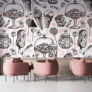 Sweets Wall Graphics Desserts Cupcakes Ice Cream Wallpaper Peel and ...