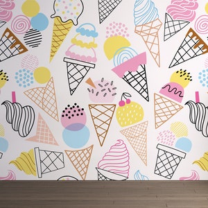 Ice Cream Wall Graphics Peel and Stick Wallpaper Ice Cream Cafe ...