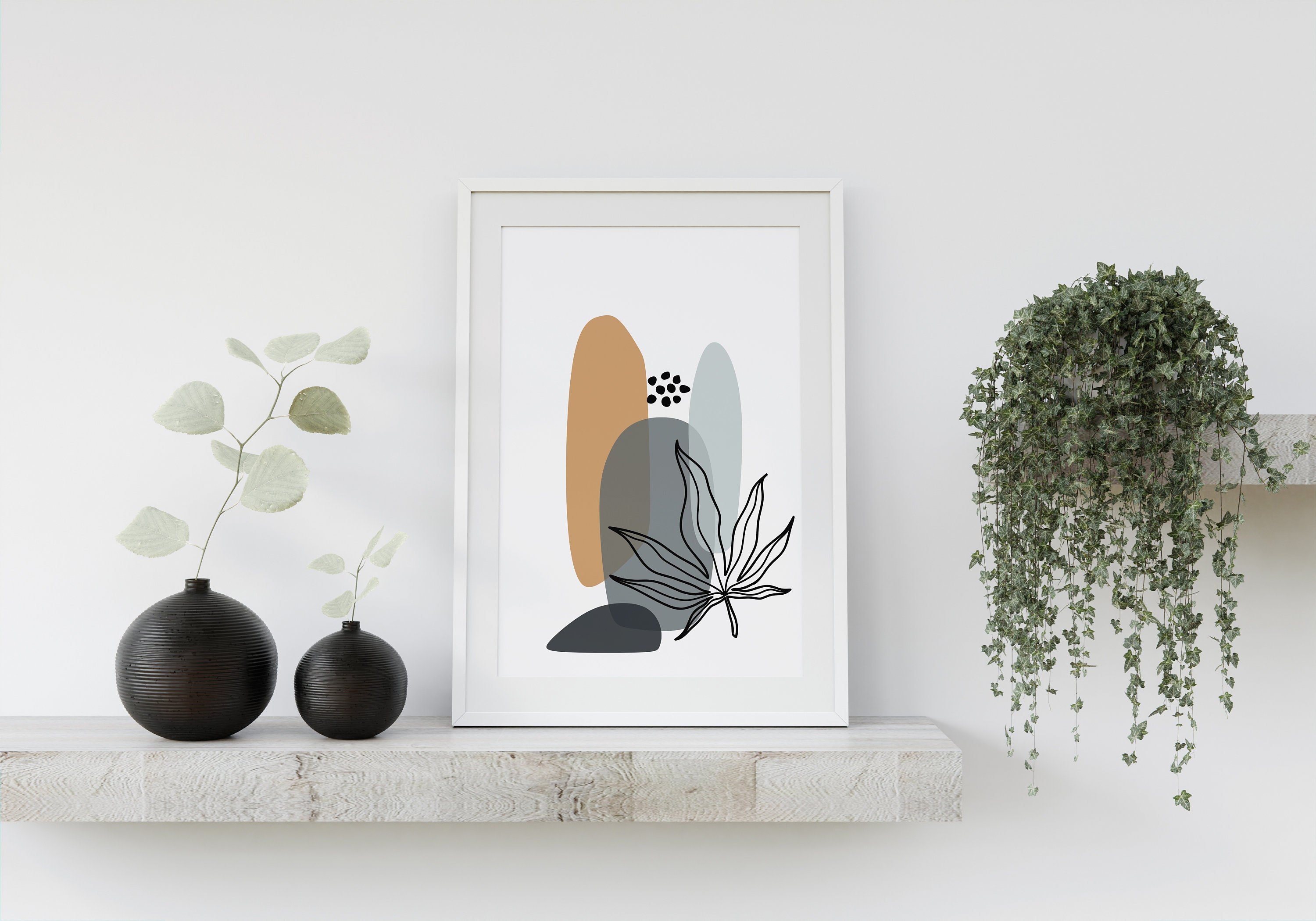 Bohemian Abstract Art Print Wall Poster Set of 2 Boho Poster - Etsy